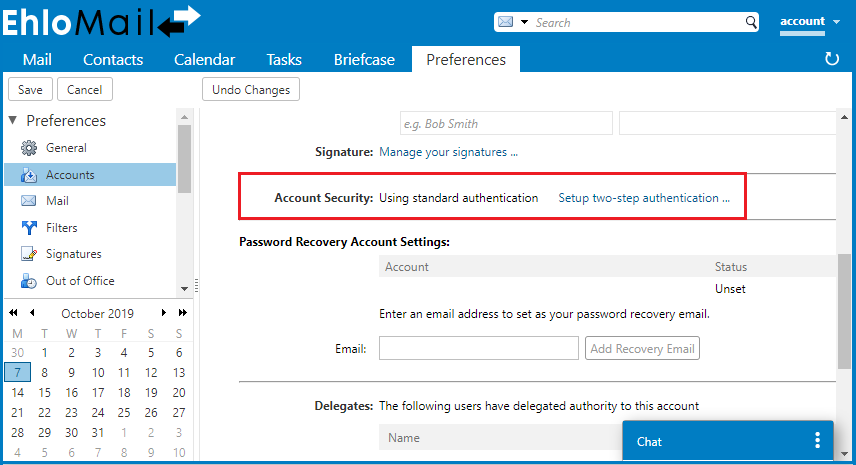 Enable Two Factor Authentication on your Email | EhloMail User Guide