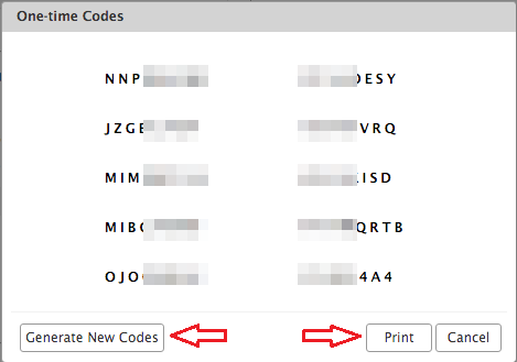 One-time backup codes | EhloMail User Guide